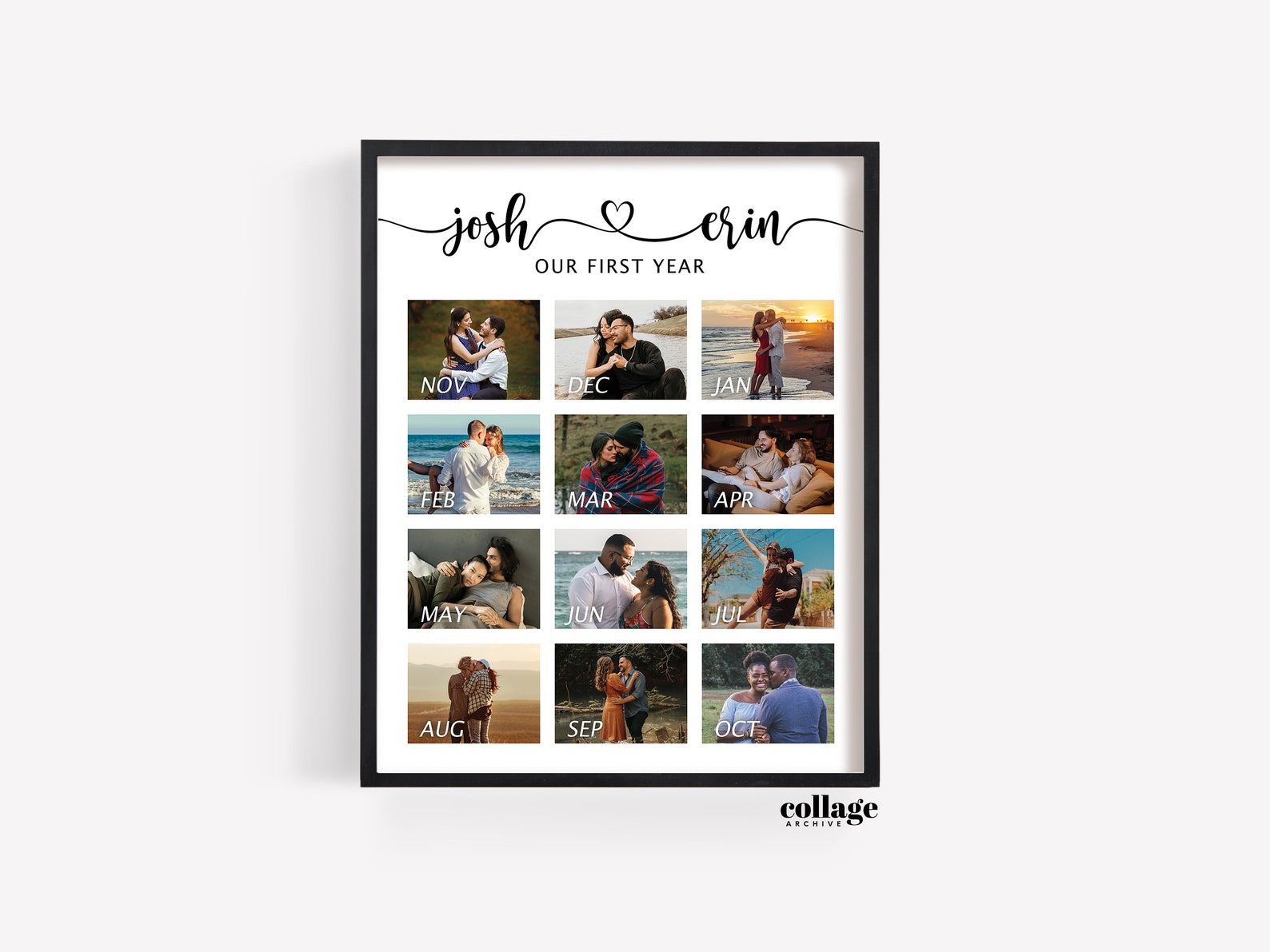 Our First Year Personalized Photo 1 Year Anniversary Gift for Boyfriend ...