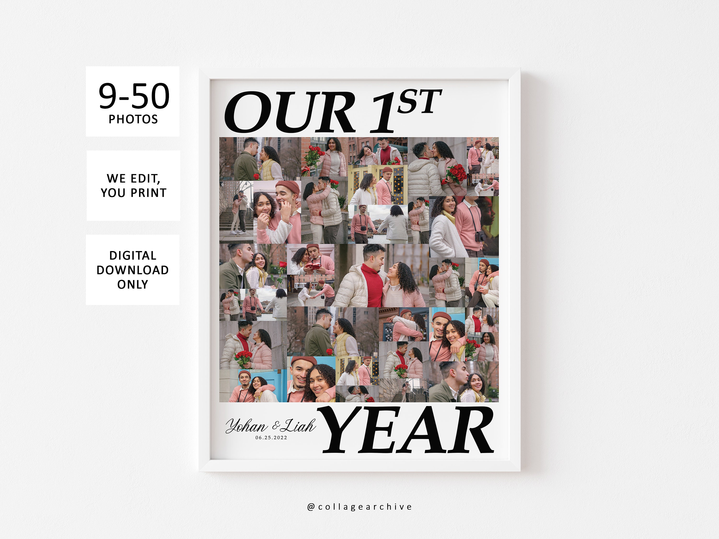 Our First Year Custom Photo Collage, Personalized Photo 1 Yr ...