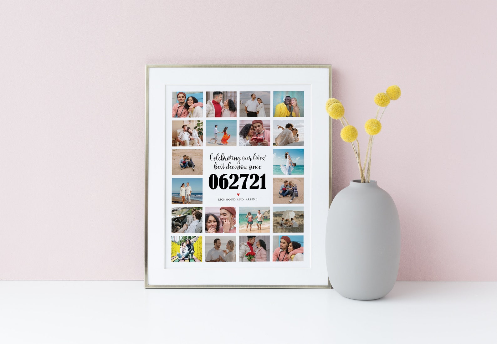 Personalize 1st Year Anniversary Photo Collage Gift A Custom - Etsy