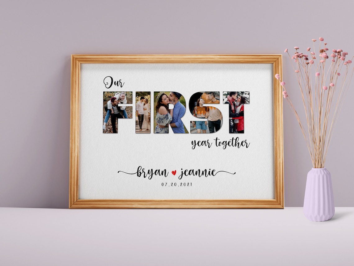 Our First Year Together Personalized Photo Collage One Year - Etsy