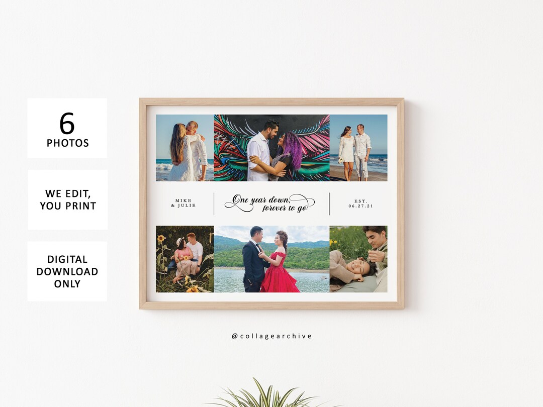 Personalize 1st Year Anniversary Photo Collage Gift | A Custom Photo ...