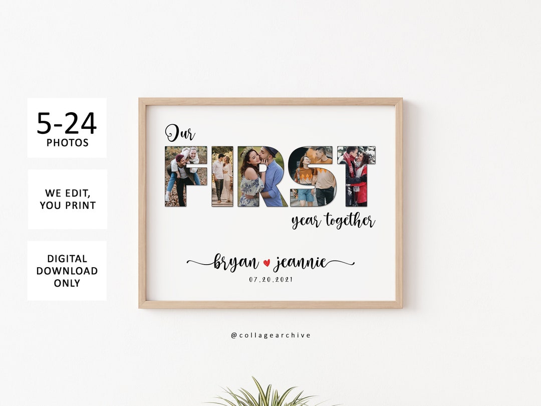 Our First Year Together Personalized Photo Collage, One Year ...