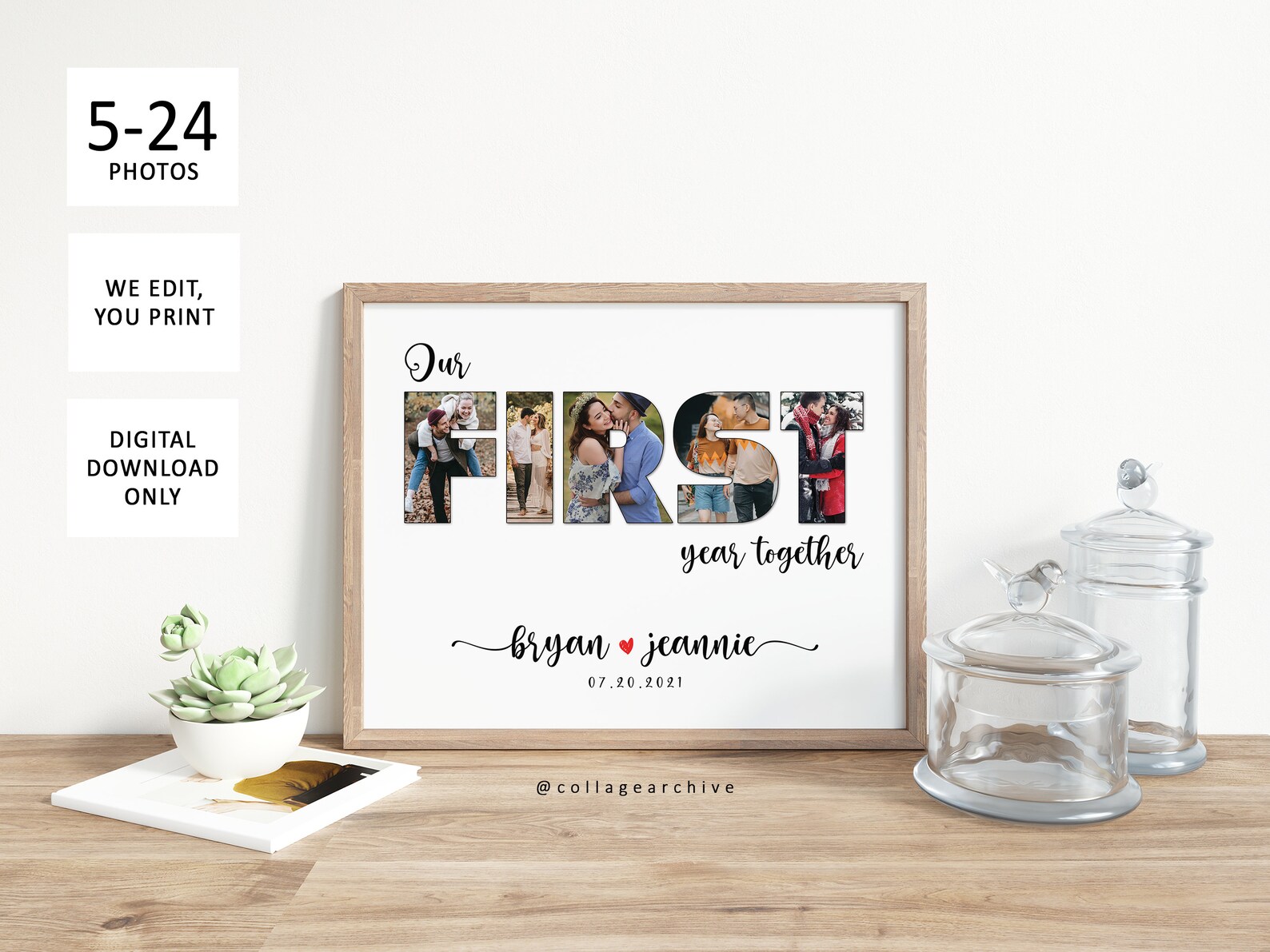 Our First Year Together Personalized Photo Collage One Year - Etsy