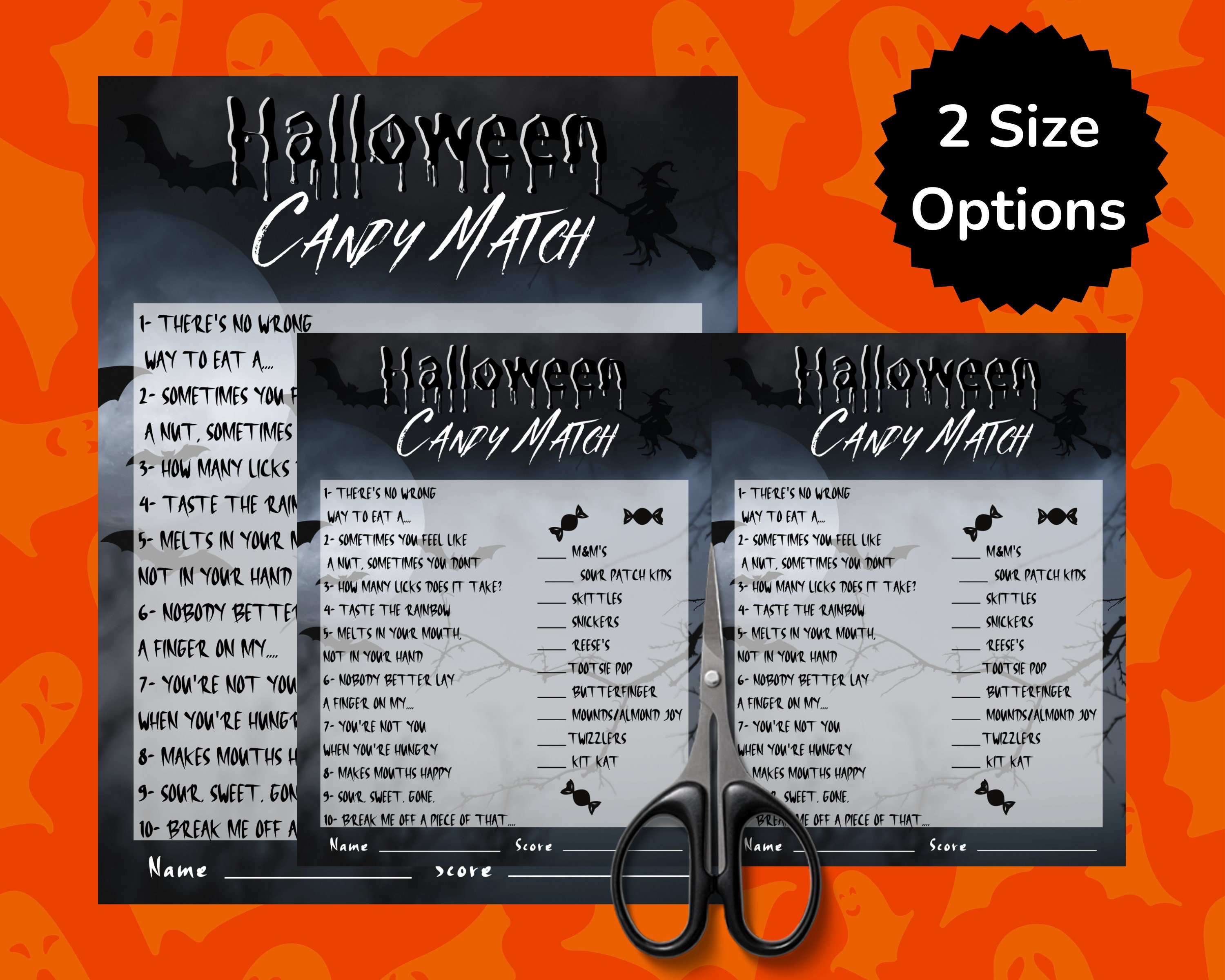 Halloween Candy Match Game, Printable Halloween Games, Games for Kids ...