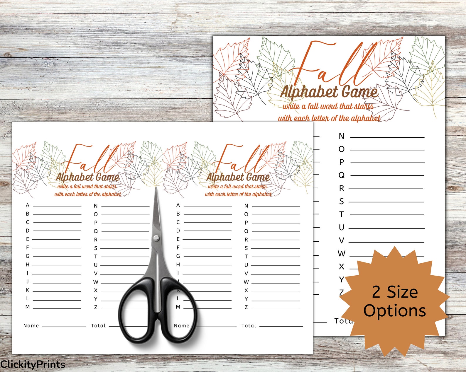 Fall Alphabet Game-autumn Alphabet Game-family Fall Activity-fall ...