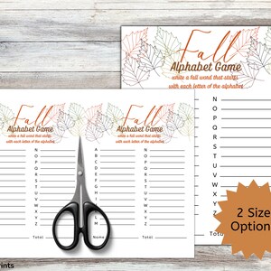 Fall Alphabet Game-autumn Alphabet Game-family Fall Activity-fall ...