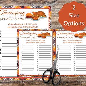Thanksgiving Alphabet A-Z Game, Thanksgiving Dinner Party Games for ...