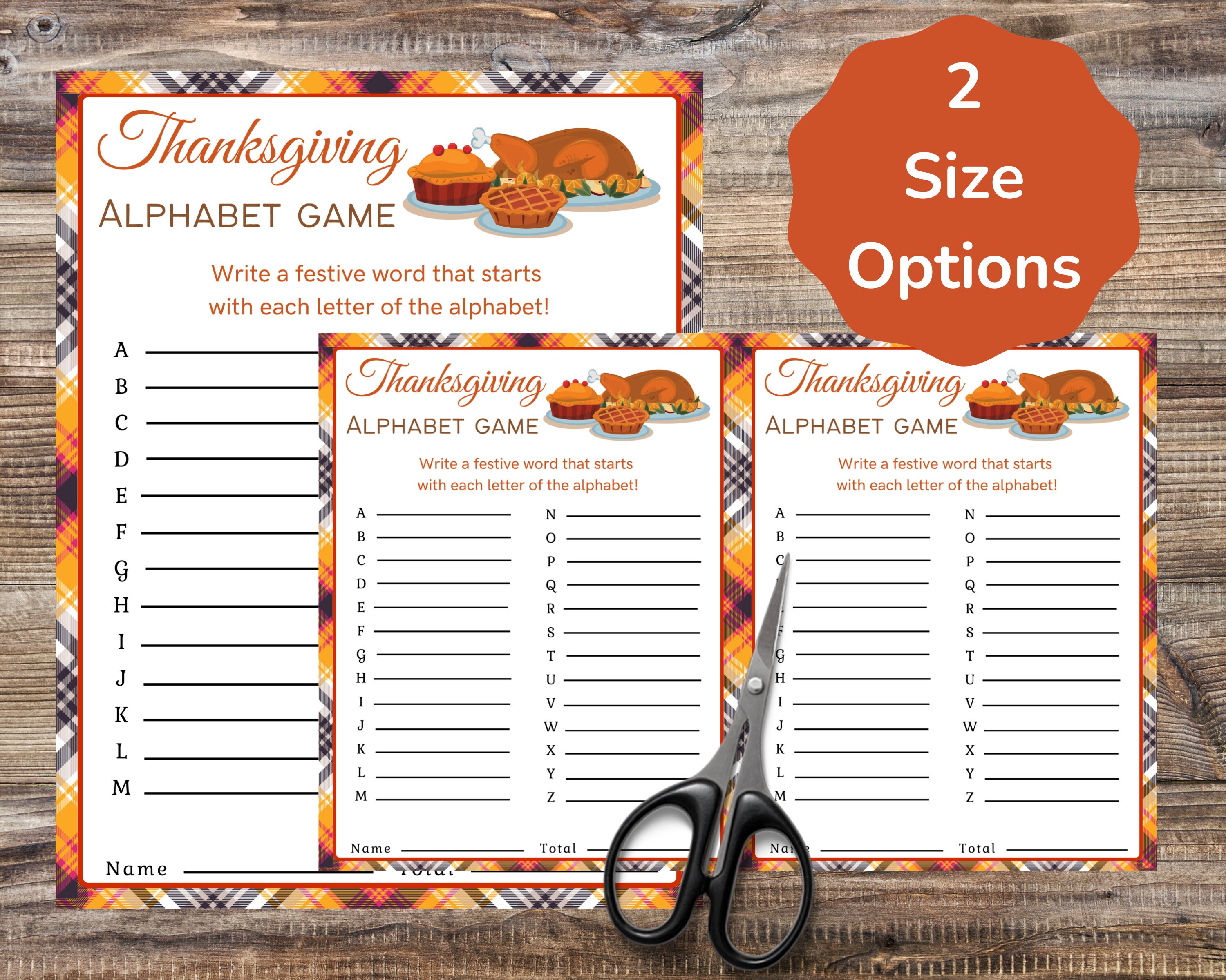 Thanksgiving Alphabet A-Z Game, Thanksgiving Dinner Party Games for ...