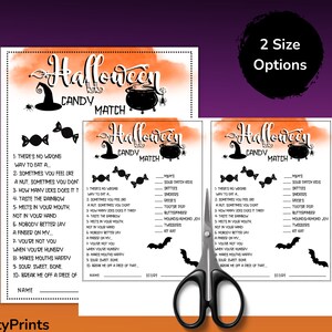 Halloween Candy Match-printable Halloween Game-candy Game-halloween ...