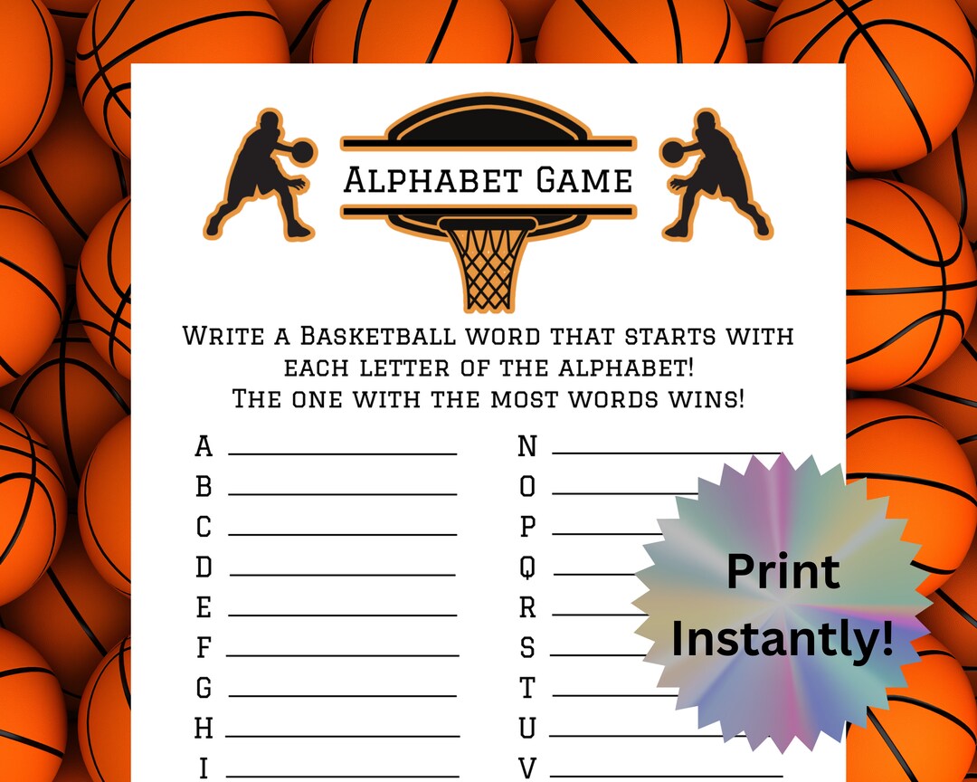 Printable March Basketball Madness Alphabet Game, Party Ideas, Ice ...