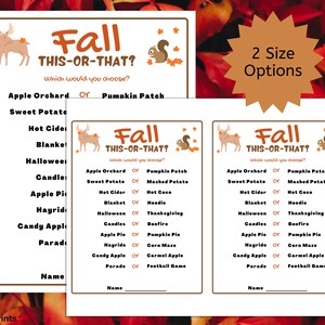 Fall This or That Game-autumn This or That Game-fall Family Activity ...