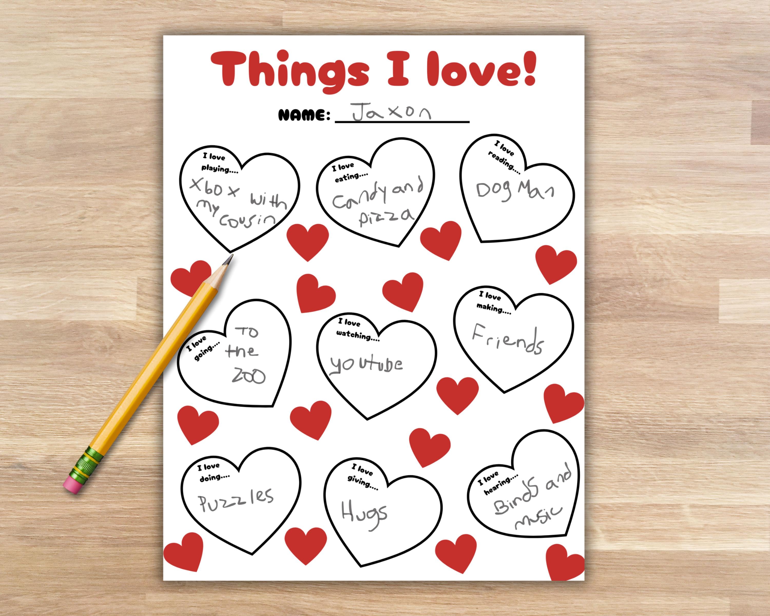Printable Valentine Writing Activity for Kids Instant Download ...