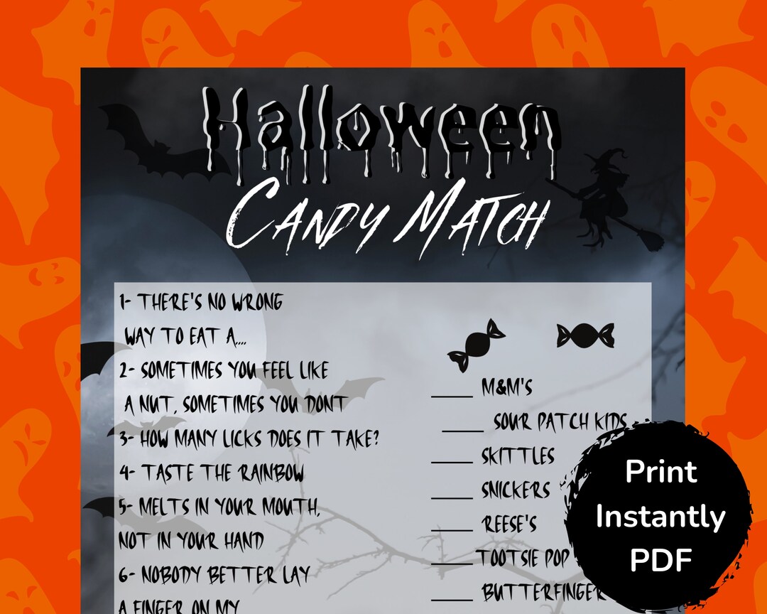 Halloween Candy Match Game, Printable Halloween Games, Games for Kids ...