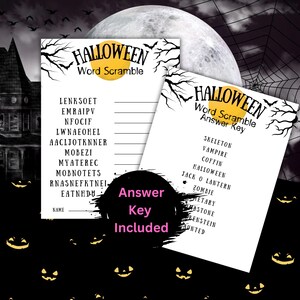 Halloween Party Game, Printable Game, Family Game, Kids Activity, Word ...
