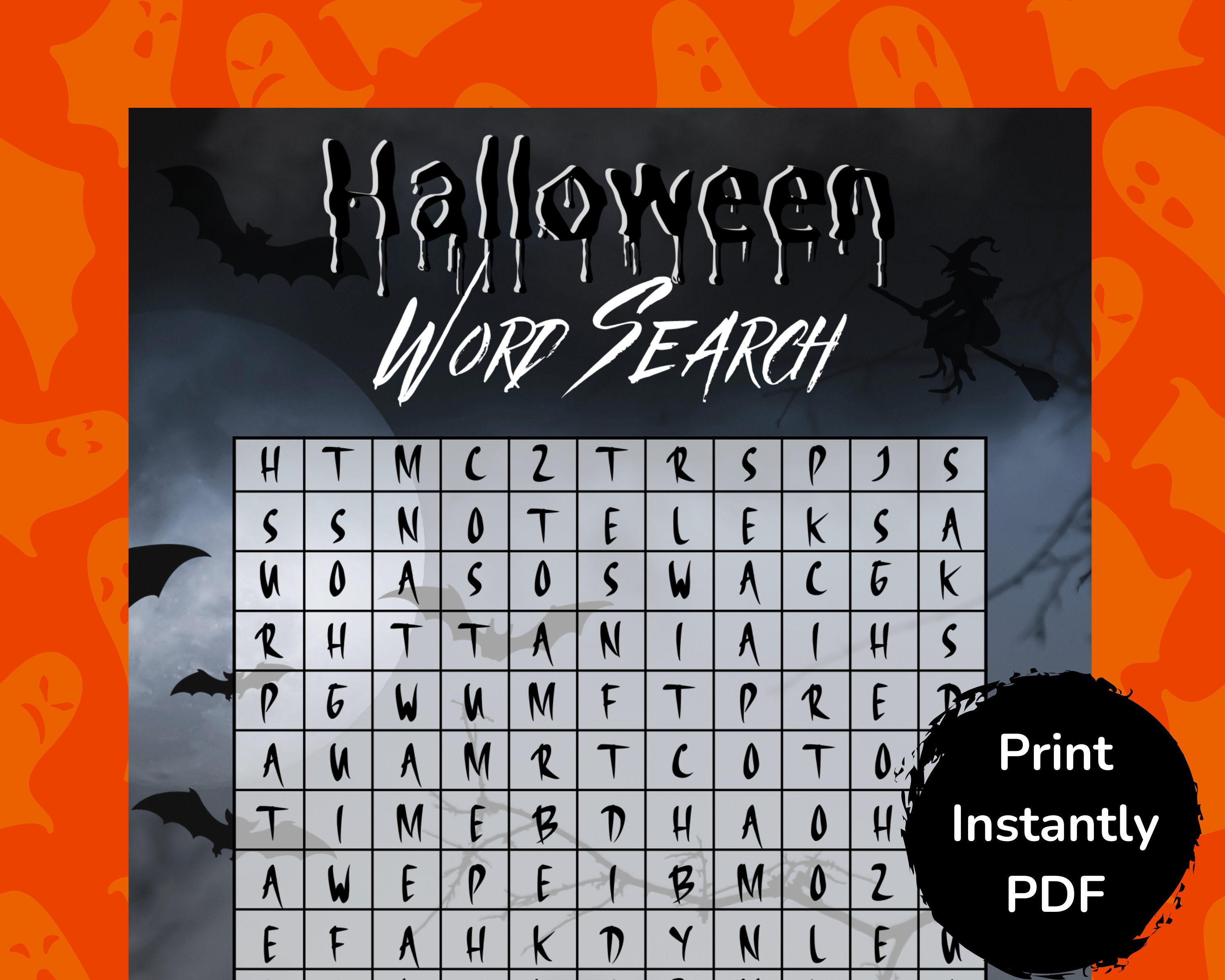 Halloween Word Search Printable Halloween Games Halloween - Etsy