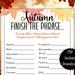 Finish the Phrase Game, Fall Games, Autumn Party Games, Trivia, Family ...