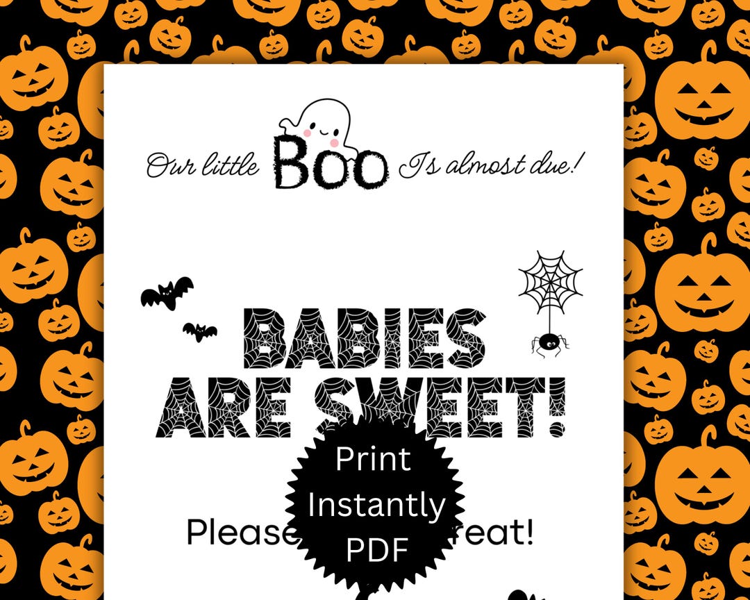 Little Boo Ghost Printable Baby Shower Treat Sign, Baby Boo Party Sign ...