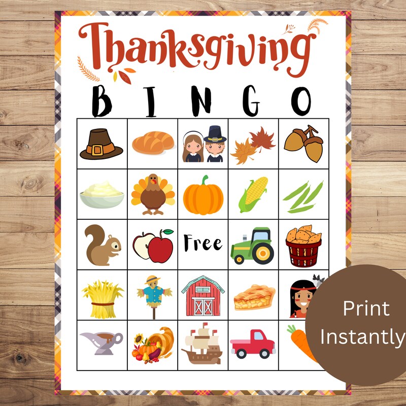 Thanksgiving Bingo - Etsy