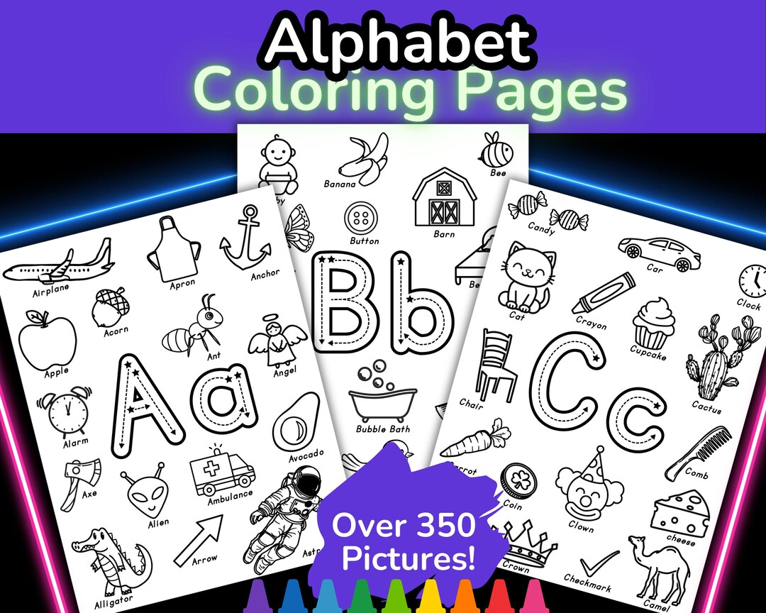 Printable ABC Coloring Pages A–Z, 350+ Images to Color, Alphabet ...