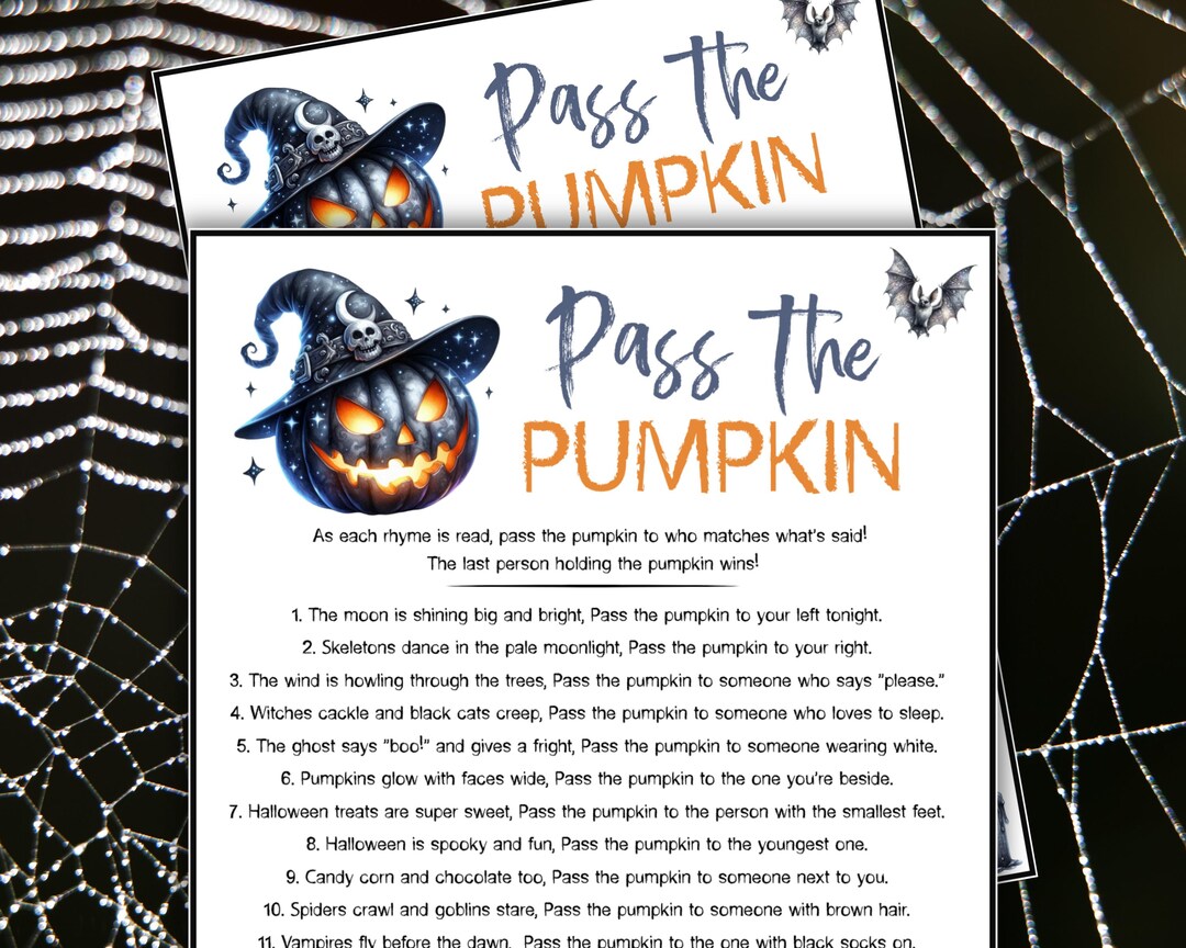 Pass the Pumpkin Left Right Game for Kids & Adults Instant Download ...
