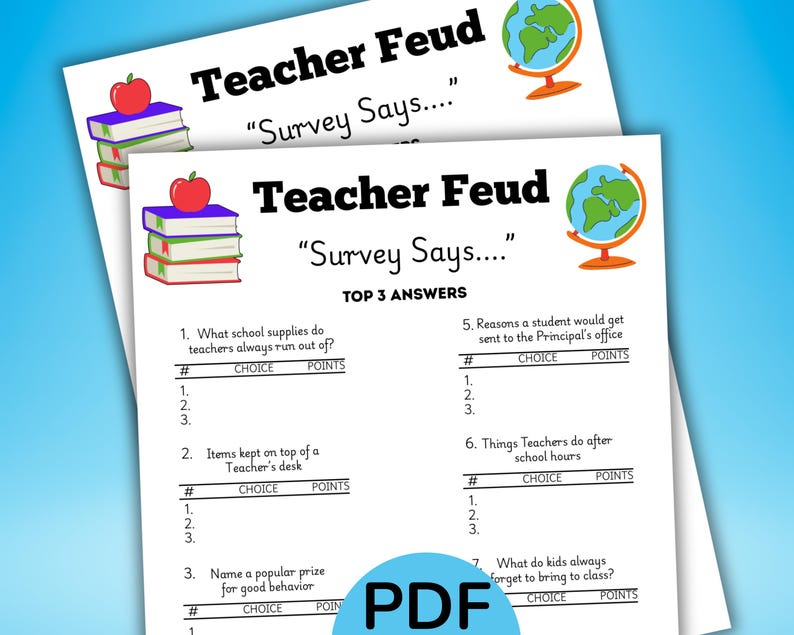 Teacher Feud Game, School Staff Feud, Teacher Appreciation Game ...