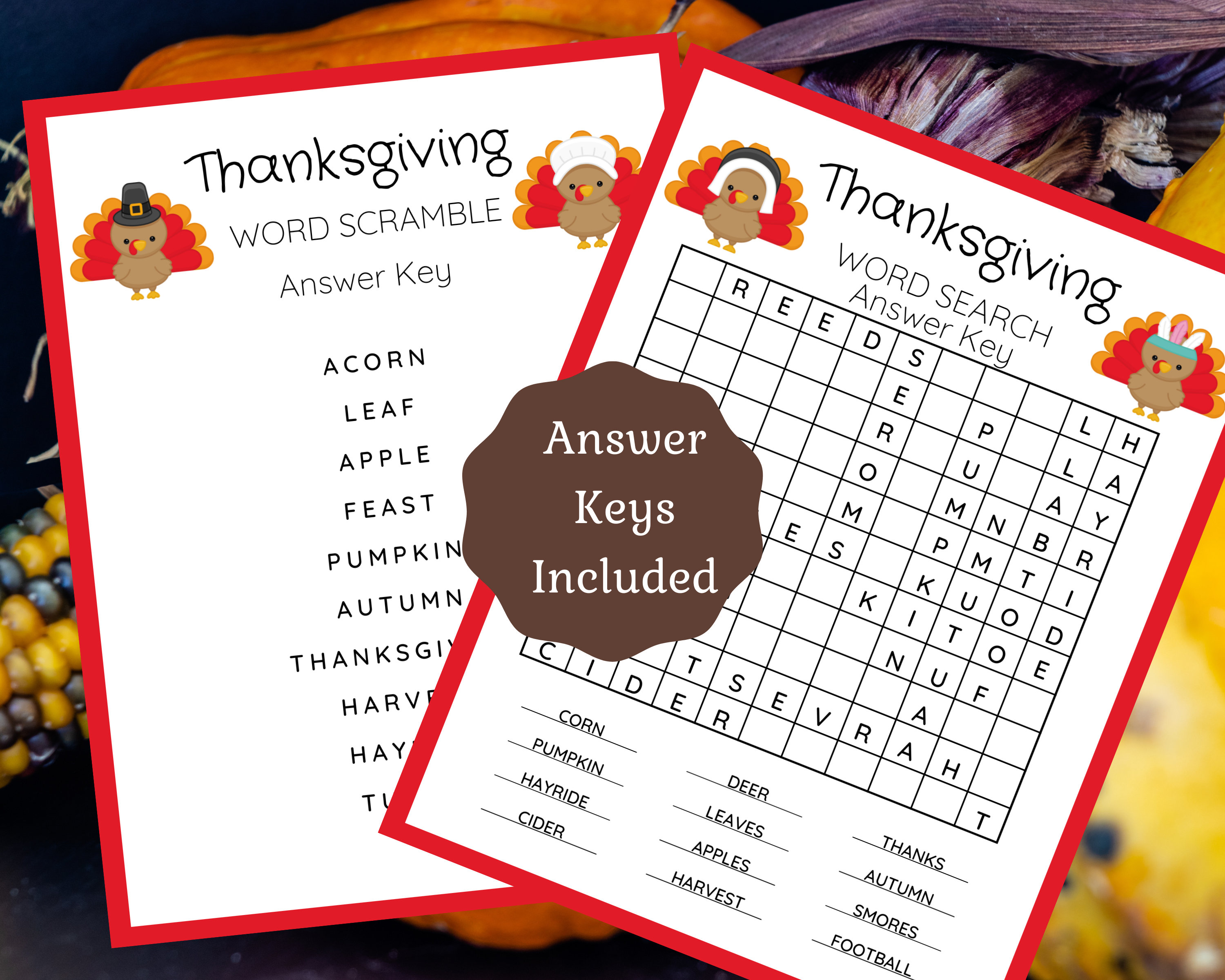 Thanksgiving Game Bundle | Printable Games | Thanksgiving Day Games ...