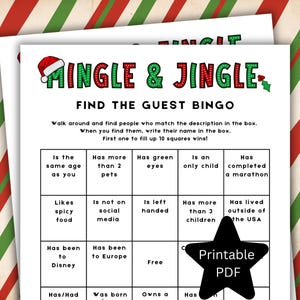 Guest Bingo Holiday Party Activity Printable Find the Guest Game ...