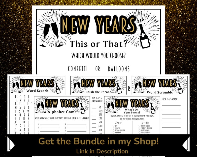 Printable New Years Eve 2023 Word Search for Kids & Adults, New Years ...