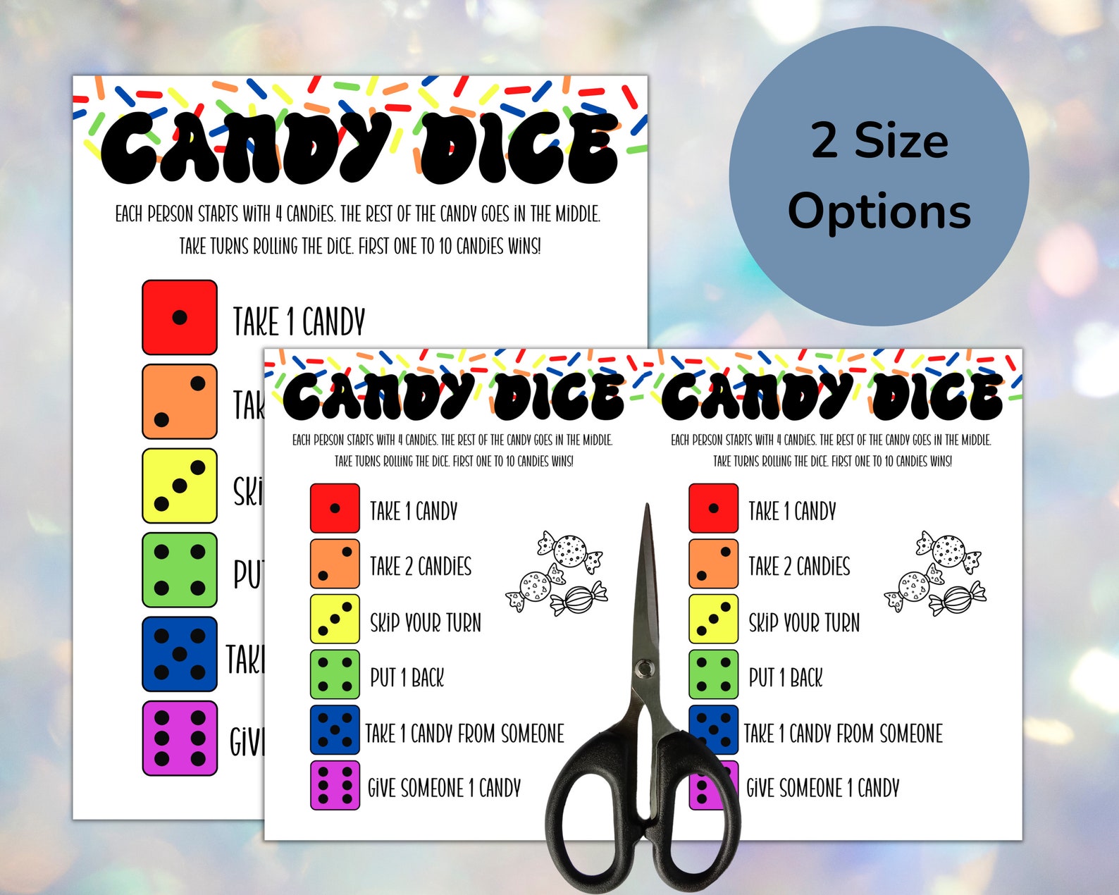 Candy Dice Game, Birthday Party Games, Games for Kids, Candy Game ...