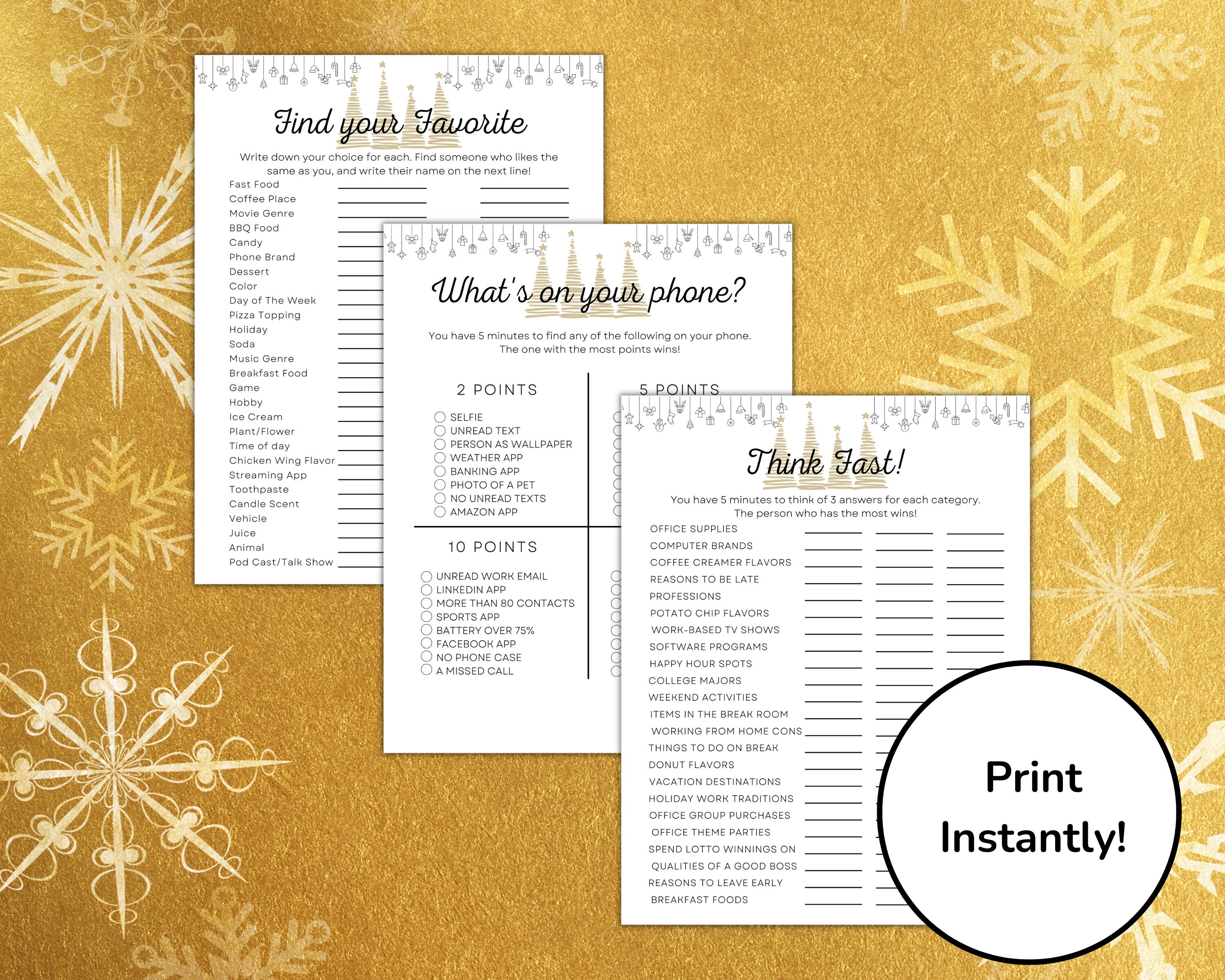 Printable Christmas Work Games for the Office, Holiday Games for ...