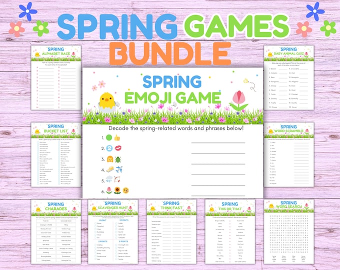 Spring Flower Matching Printable Game | Fun Spring Party Games | Spring ...