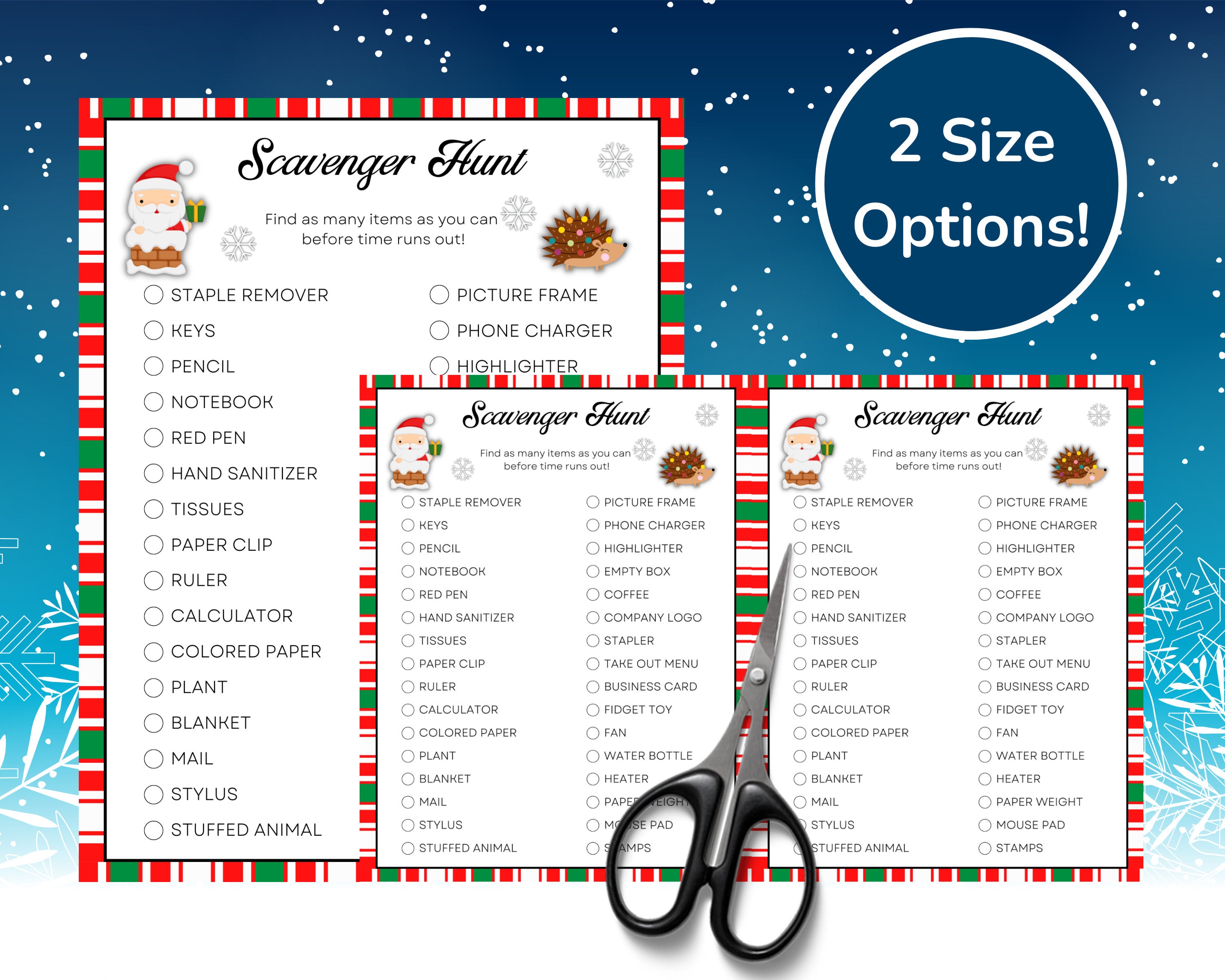 Christmas Holiday Office Party Scavenger Hunt, Printable Game Download ...