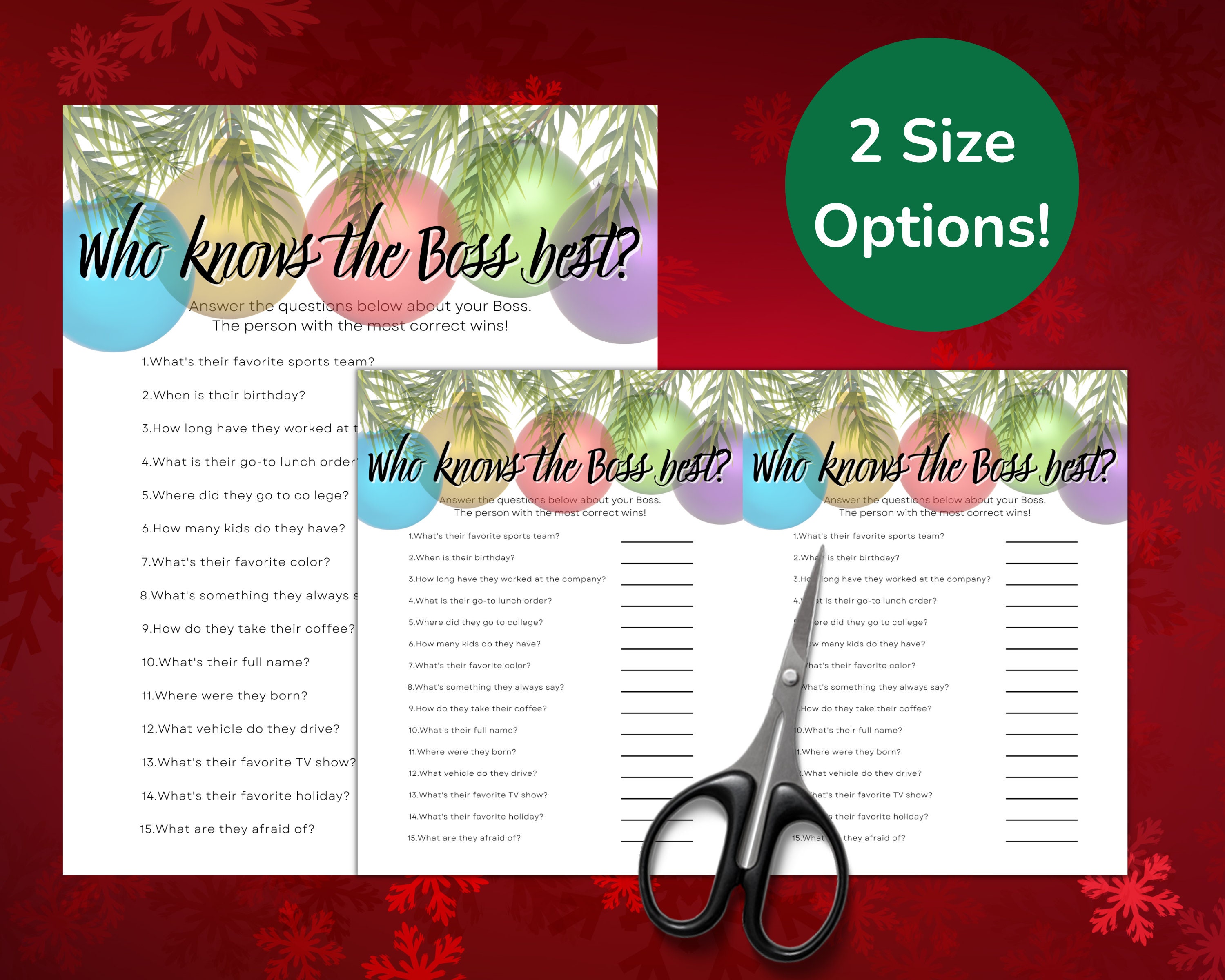 Christmas Holiday Who Knows the Boss Best, Christmas Office Party Games ...