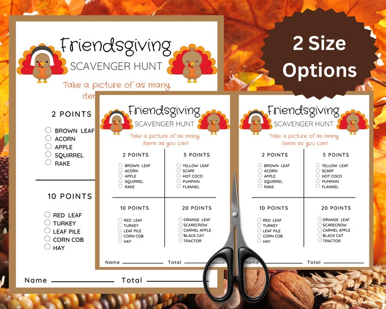 Friendsgiving Scavenger Hunt | Instant Download PDF | Thanksgiving ...