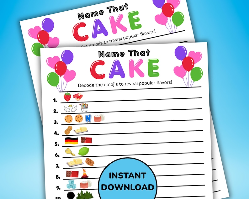 Guess the Cake Emoji Game, Printable Dessert Guessing Game, Party Game ...