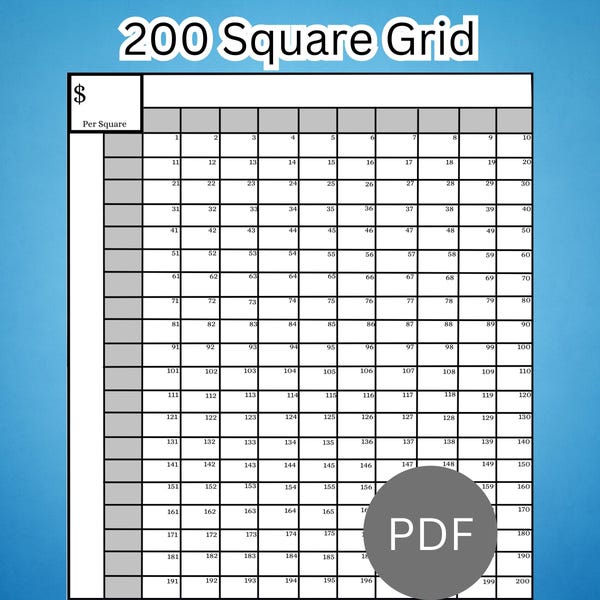 100 Square Raffle Board - Etsy Australia
