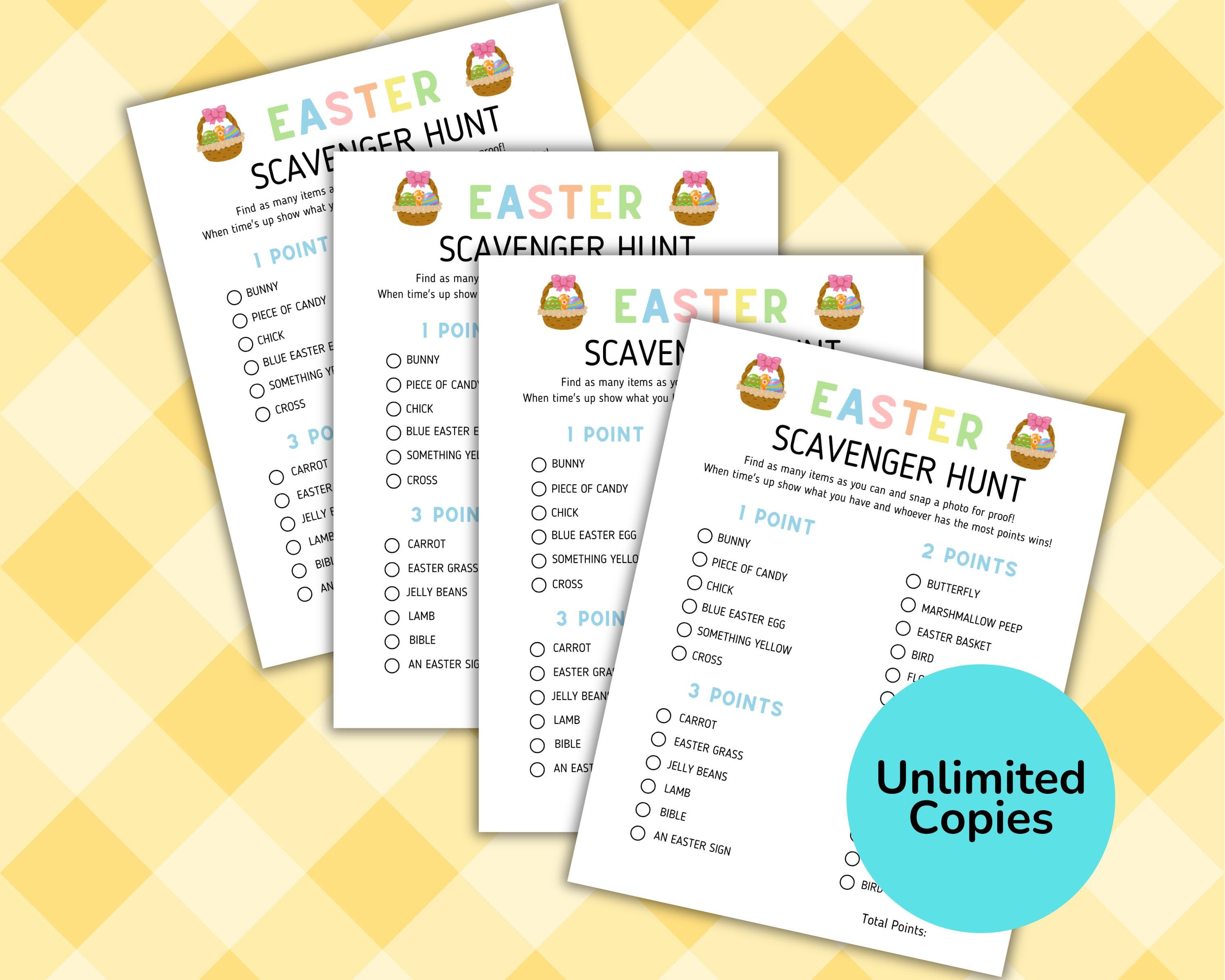 Easter Scavenger Hunt Printable Activity for Kids and Adults, Easter ...