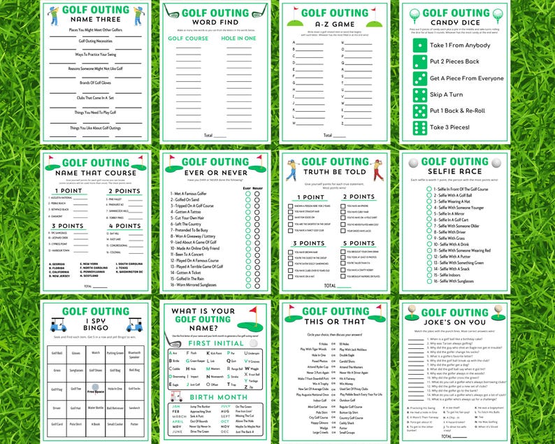Editable Golf Games Bundle, Golf Outing Party Games, Printable Golf ...