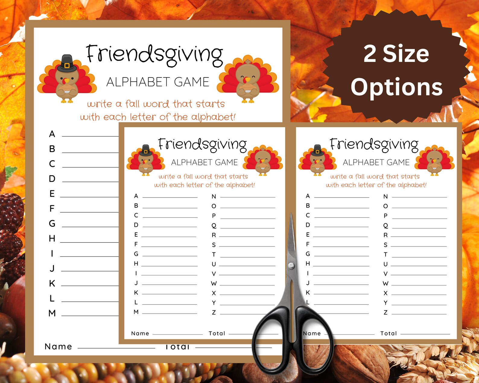 Friendsgiving Games-thanksgiving Games-alphabet Game-a-z Game-fall ...