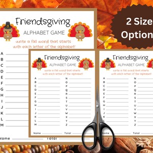Friendsgiving Games-thanksgiving Games-alphabet Game-a-z Game-fall ...