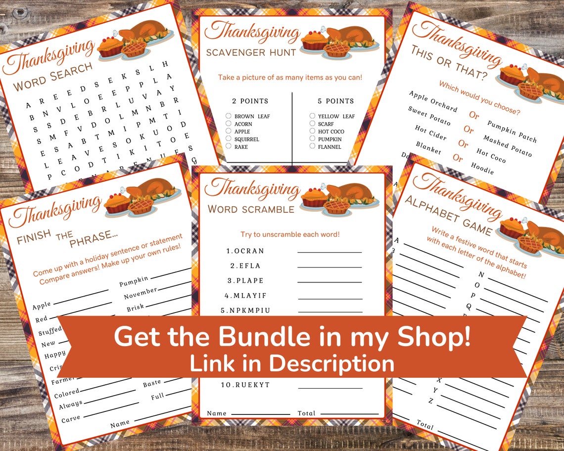 Thanksgiving Dinner Party Word Search for Kids & Adults - Etsy