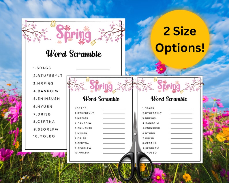 Printable Spring Word Scramble and Answer Key for Kids & Adults ...