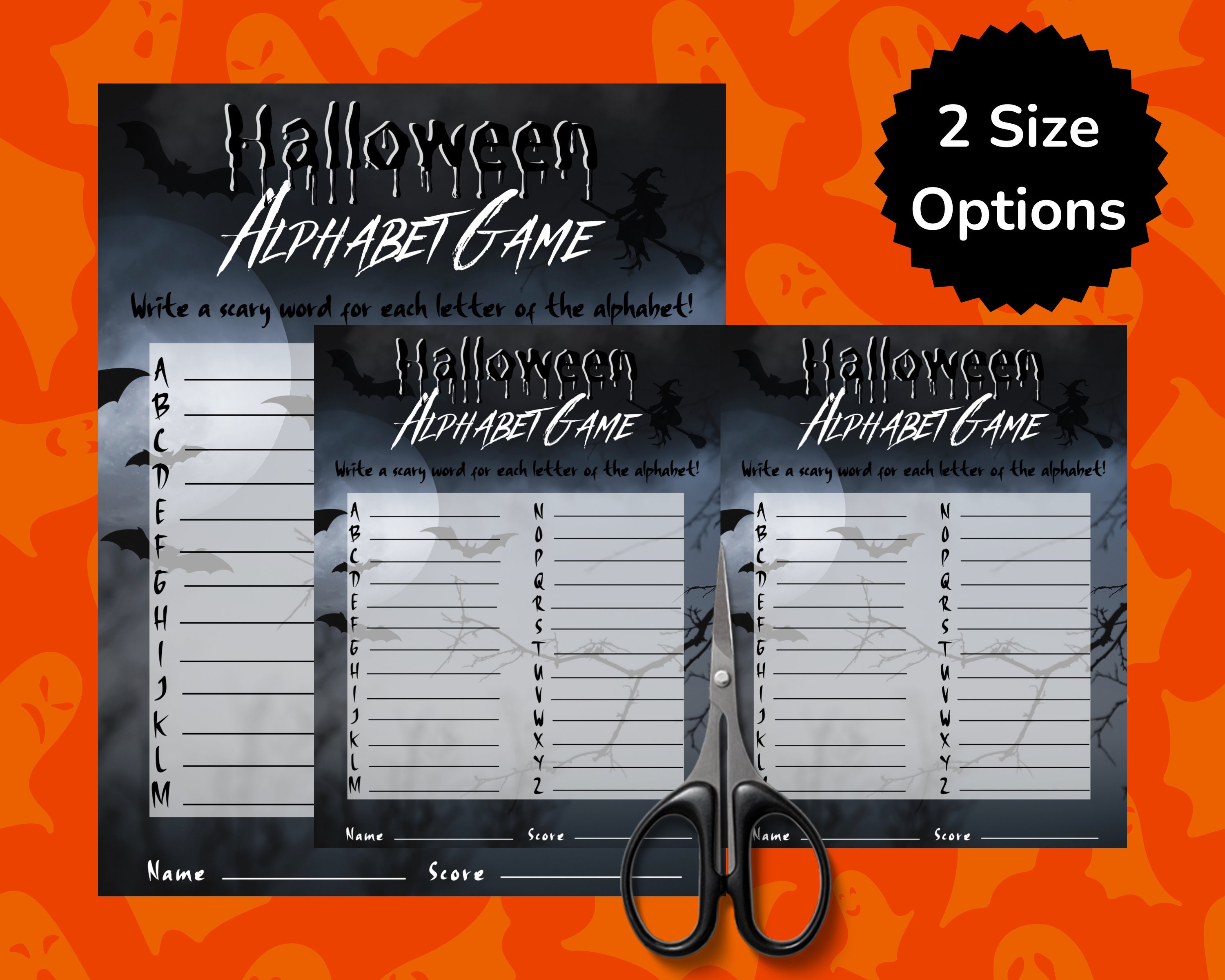 Halloween Alphabet Game. A-Z Race, Printable Halloween Games, Instant ...