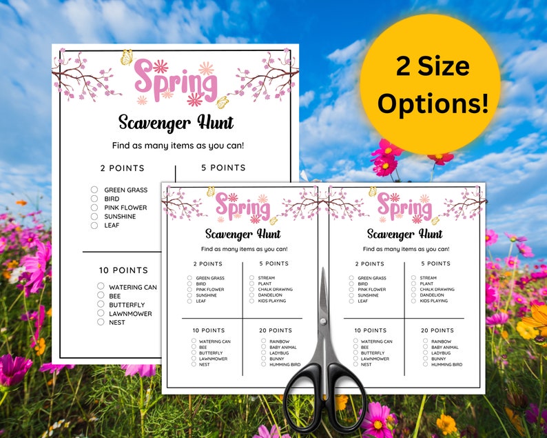 Printable Spring Scavenger Hunt for Kids & Adults, Classroom Spring ...