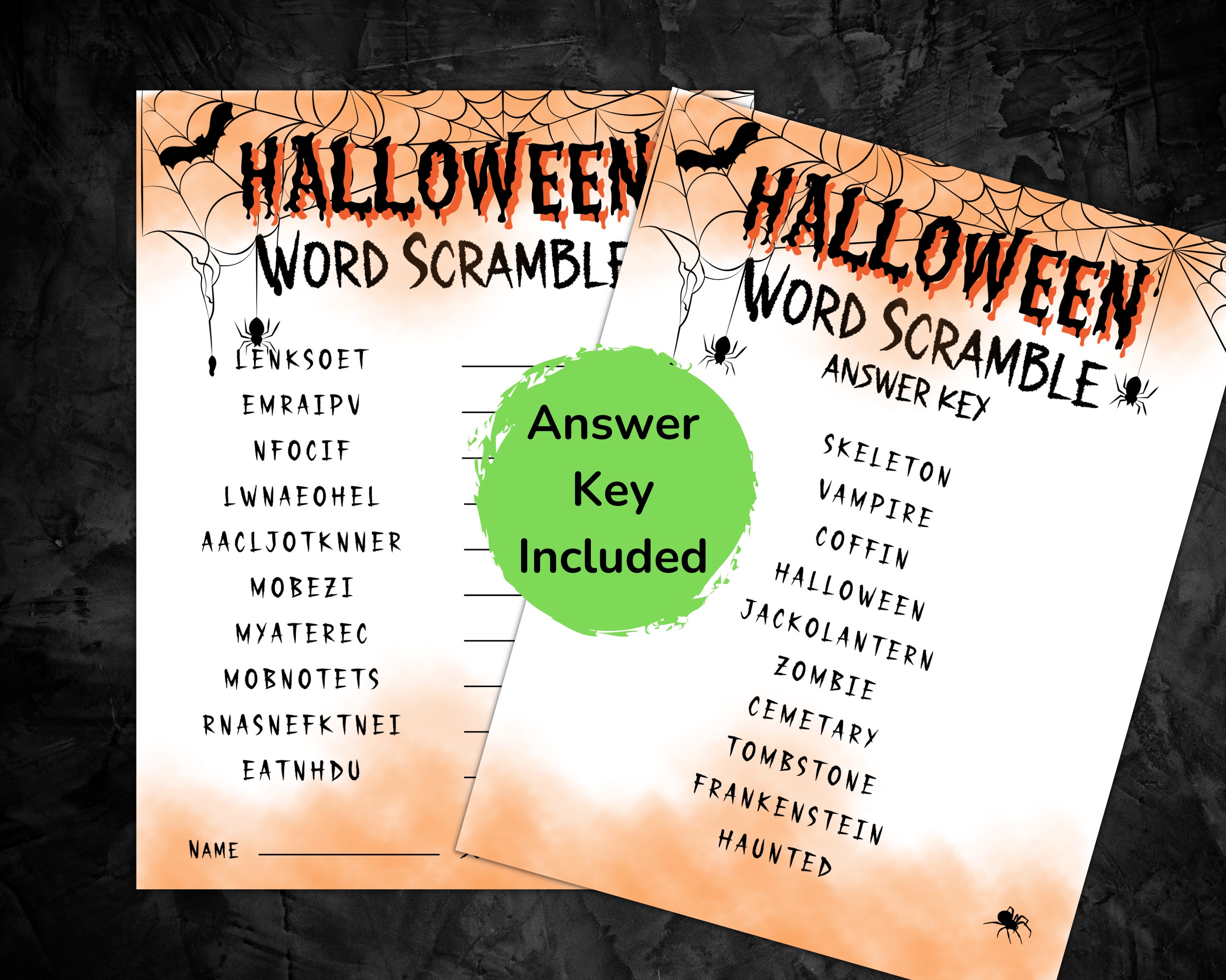 Halloween Word Scramble Game, Halloween Family Activity, Party Activity ...