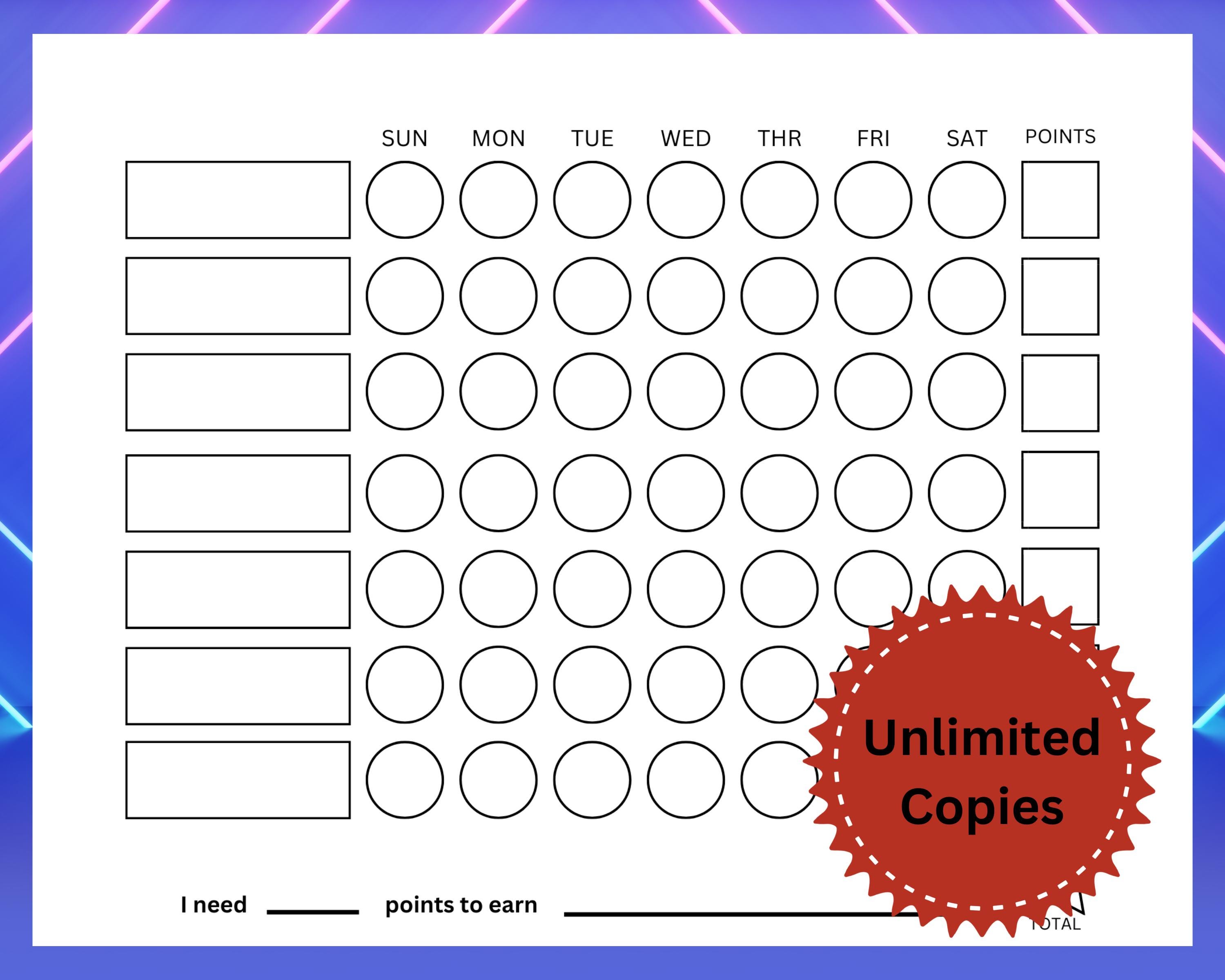Printable Reward Behavior Chart, School Activity Chart, Visual Chart ...
