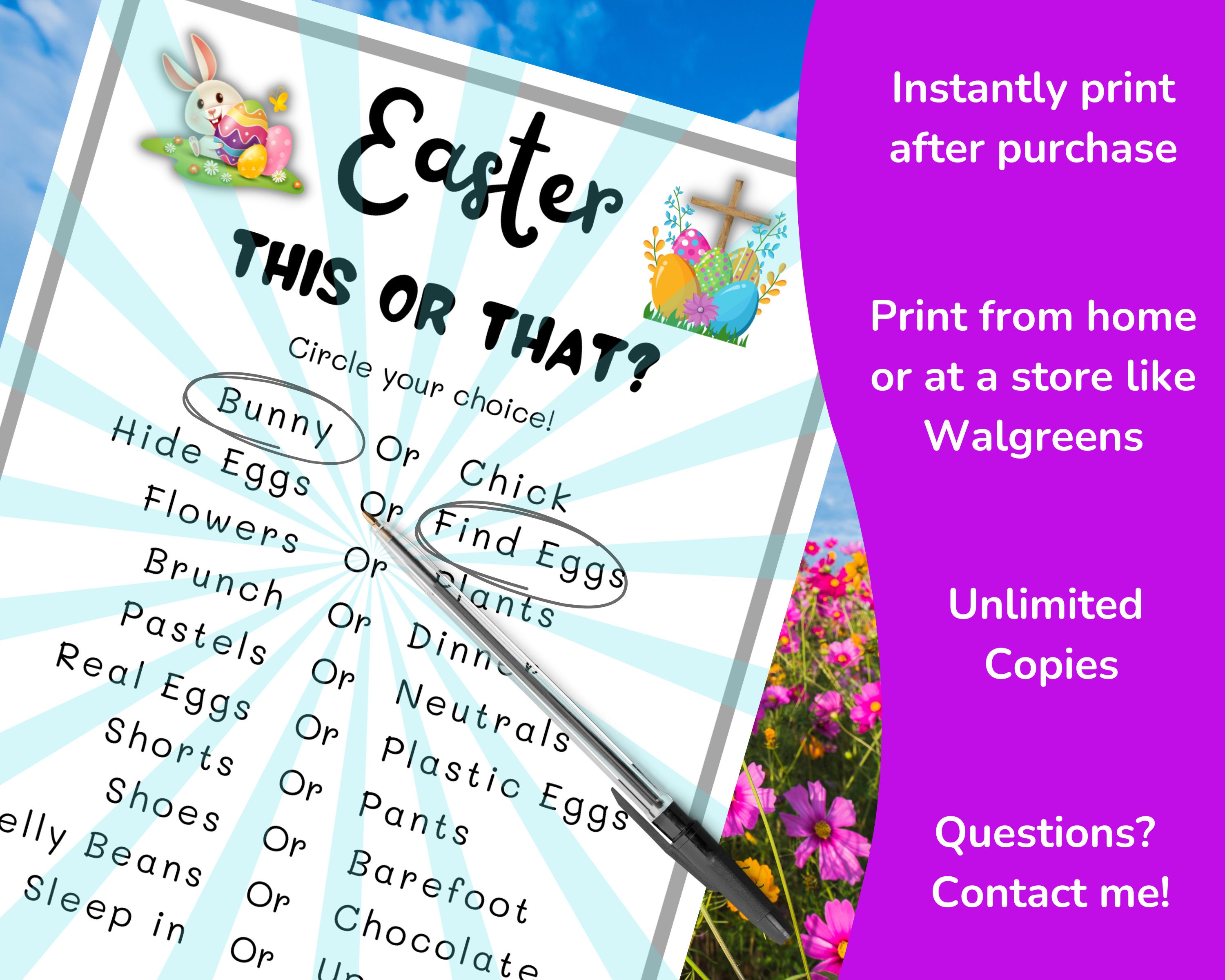 Printable Easter Sunday Game Bundle, Sunday School Church Games for ...