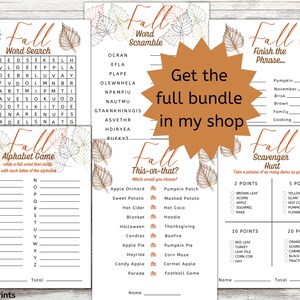 Fall Word Scramble-autumn Word Scramble-festive Word Scramble-fall ...