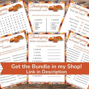 Thanksgiving Alphabet A-Z Game, Thanksgiving Dinner Party Games for ...
