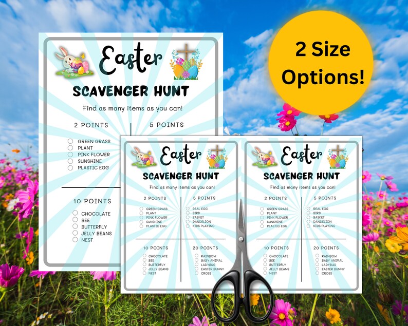 Printable Easter Scavenger Hunt, Sunday School Church Games for Kids ...